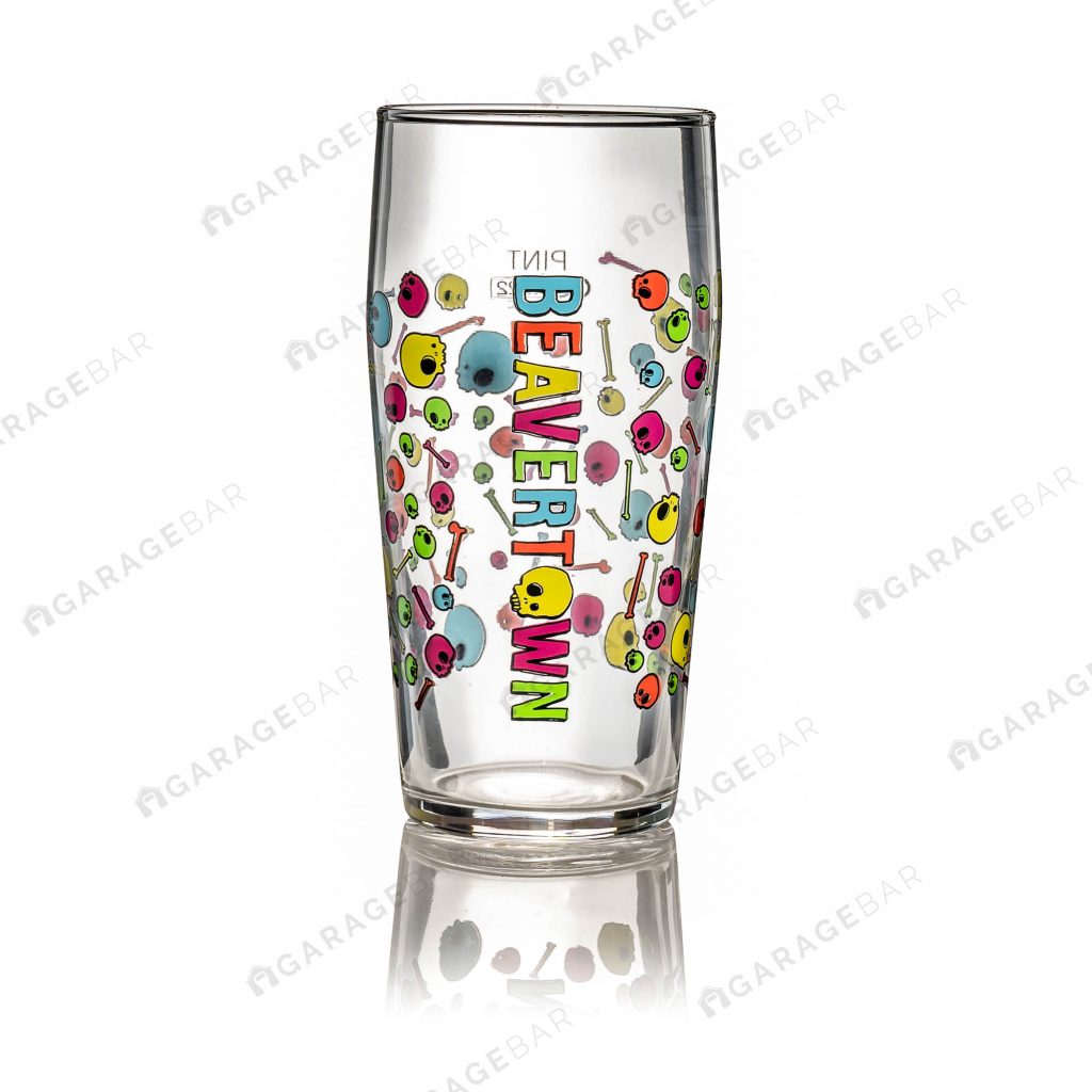 Beavertown Psychedelic Skull Beer Glass - Pint/20oz - GarageBar