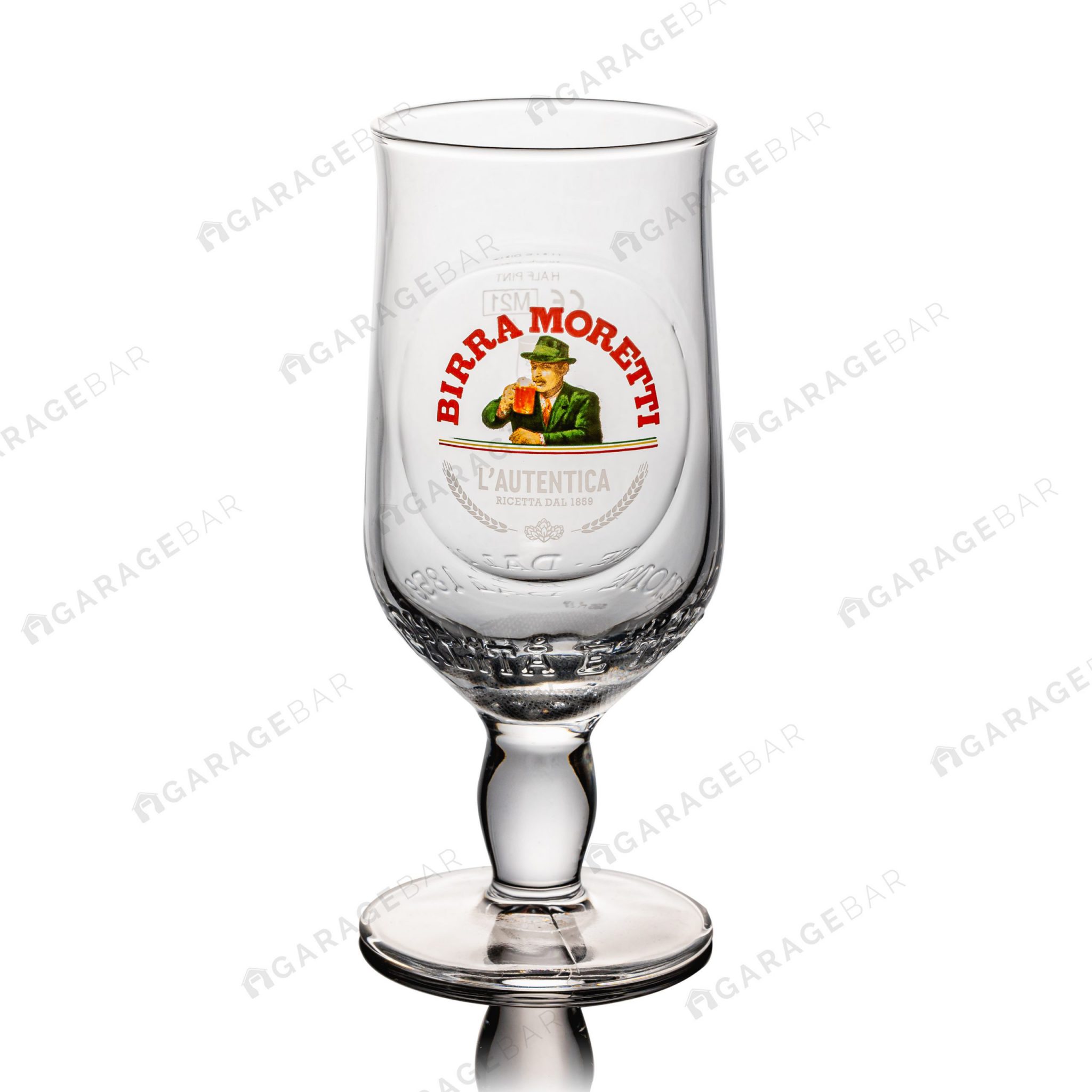 Birra Moretti Beer Chalice Glass - Half Pint/10oz - GarageBar