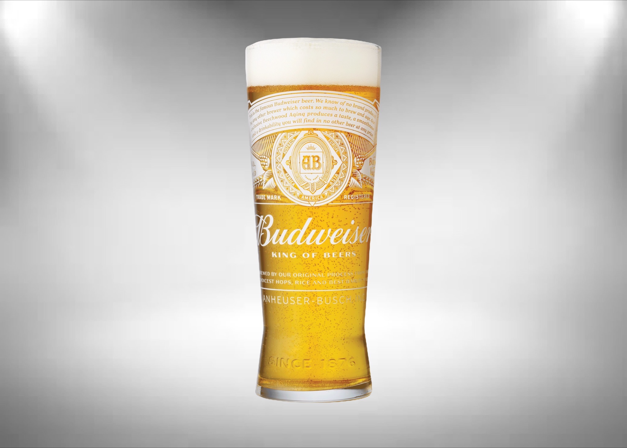 Budweiser Beer Glass - Half Pint/10oz - GarageBar Limited