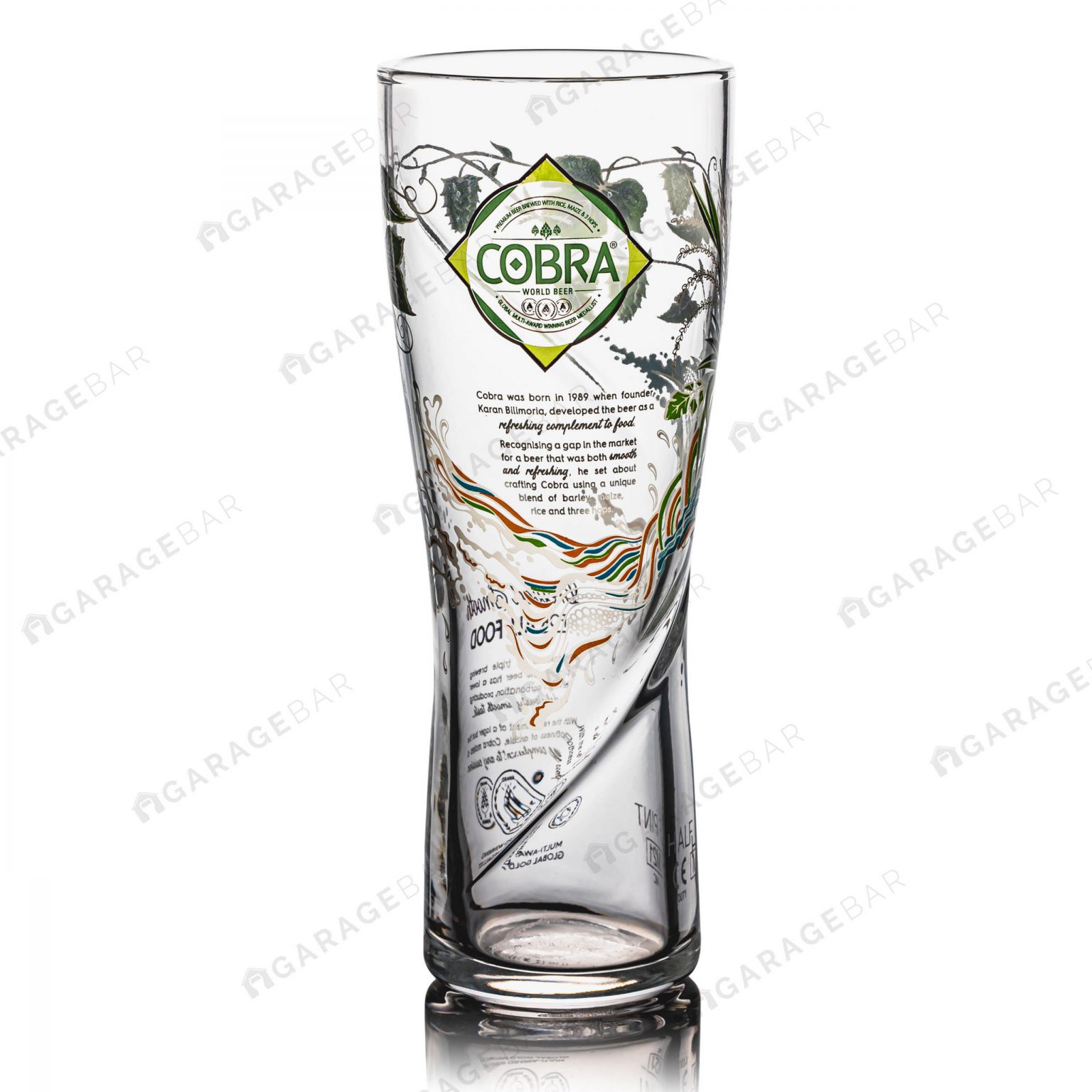 Cobra Story Beer Glass - Pint/20oz - GarageBar