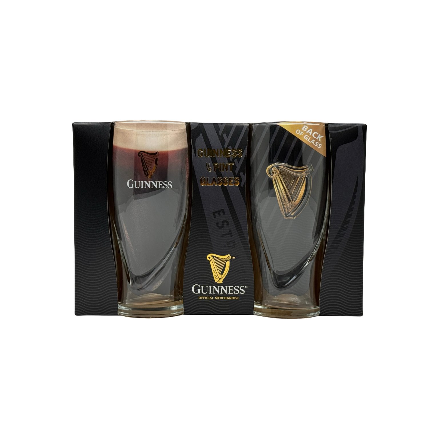 Guinness Harp Gravity Beer Glasses (2 Pack) Gift Set - Half Pint/10oz ...
