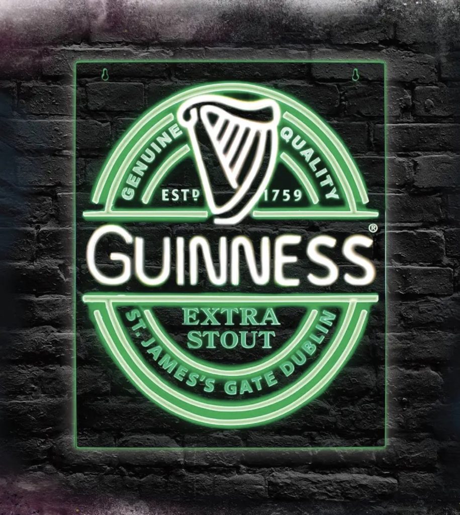 Guinness Green Label Light-Up Wall Sign - GarageBar