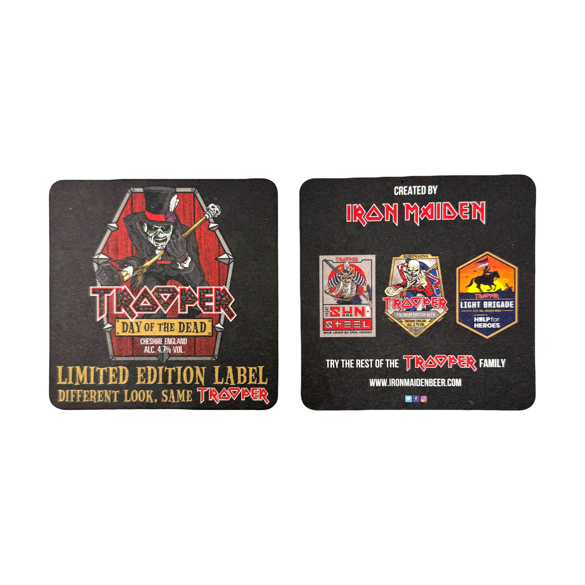 Iron Maiden Trooper Beer Drip Mats - GarageBar