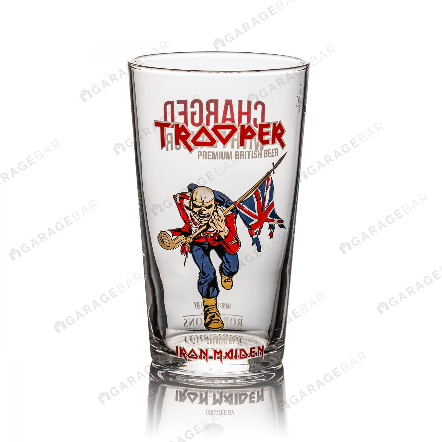 Iron Maiden Trooper Beer Glass - Pint/20oz - GarageBar