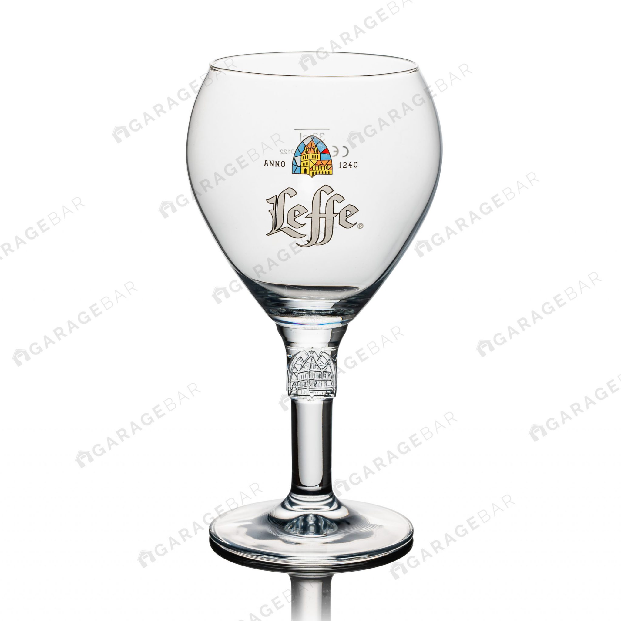 Leffe Beer Glass Chalice Stem Logo - Half Pint/33cl - GarageBar